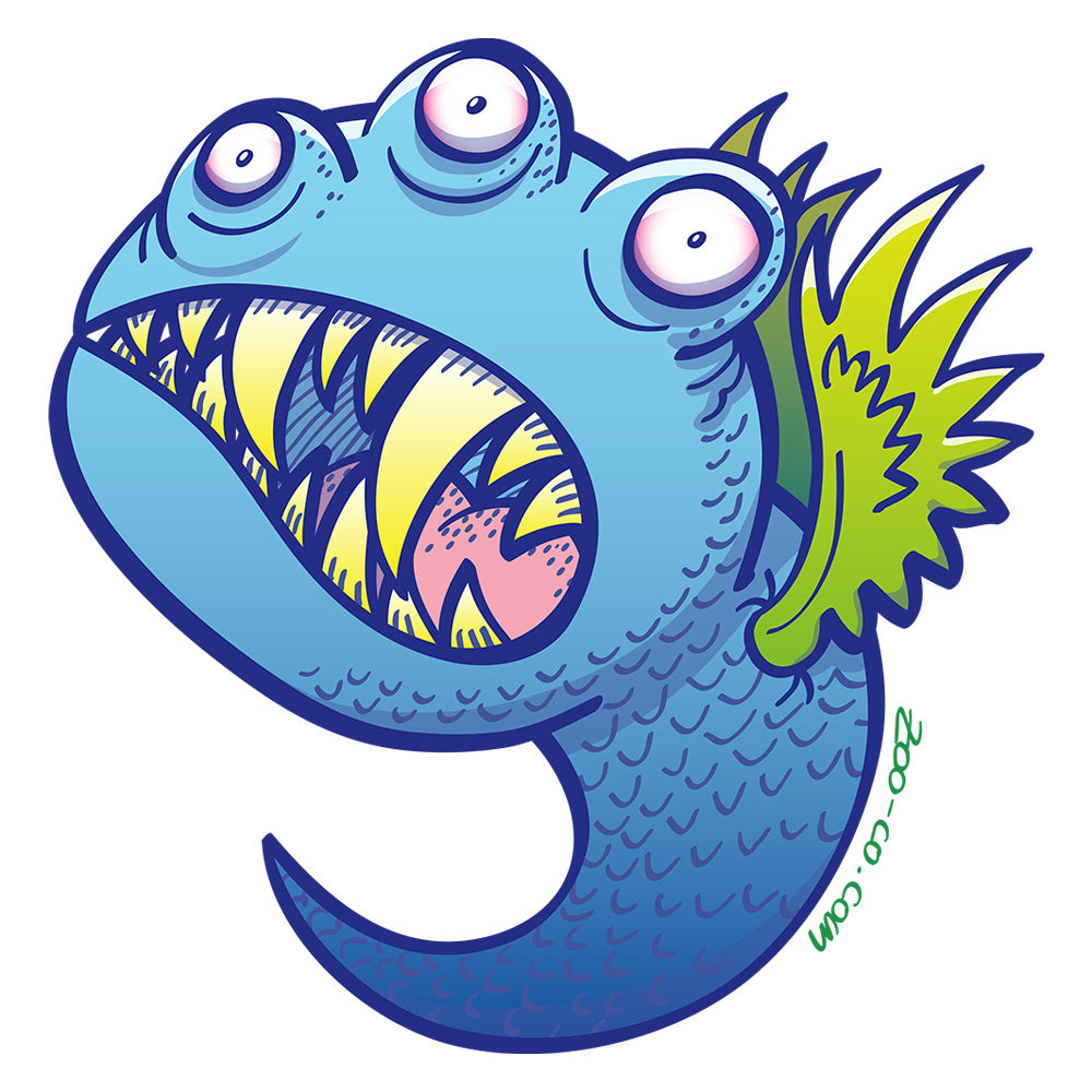 Winged little blue monster Standard Postcard – Zoo&co