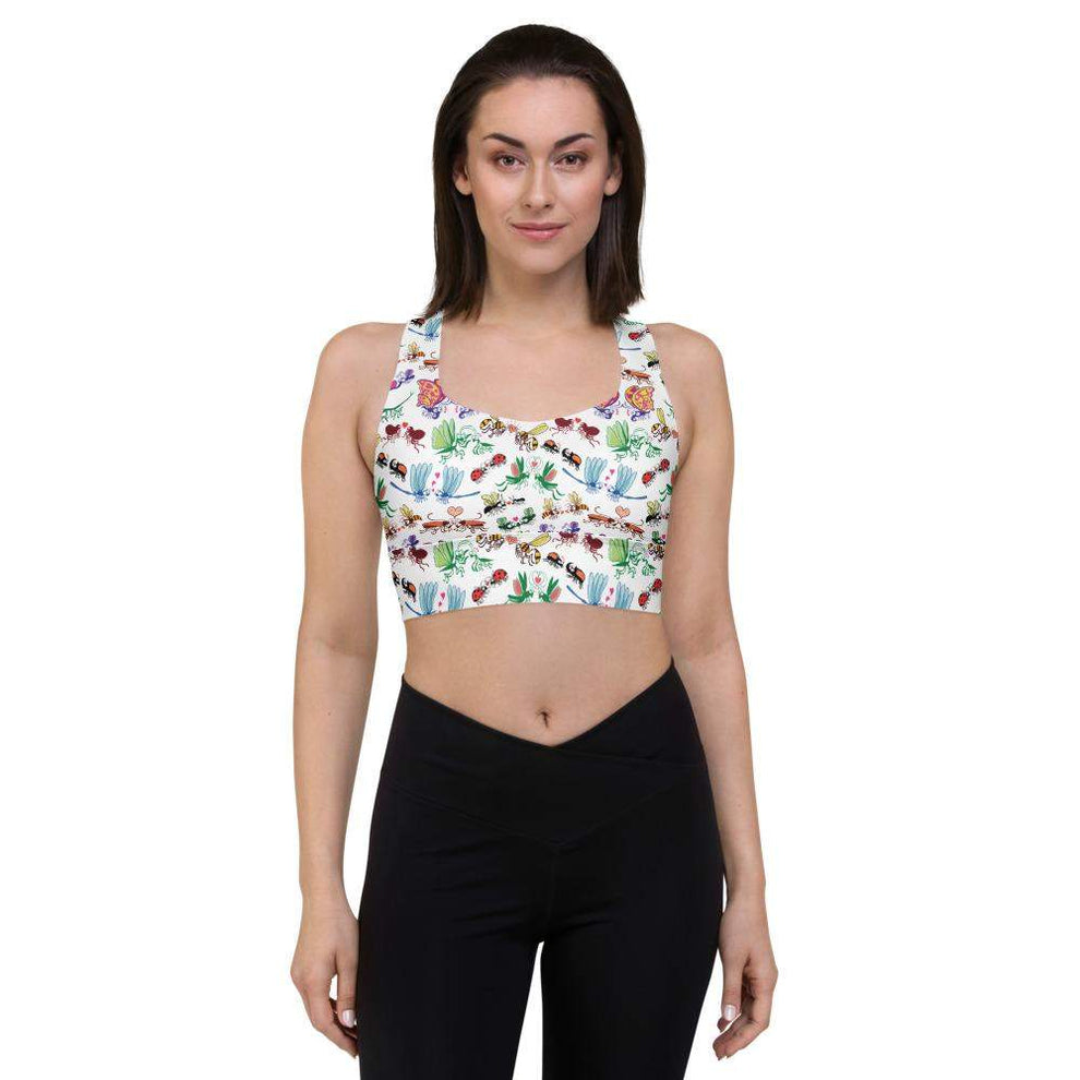 Cool insects madly in love Longline sports bra – Zoo&co